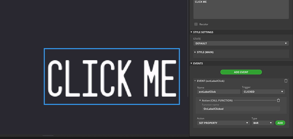 No Clicked event on a label? - Bugs - Forum - SquareLine Studio