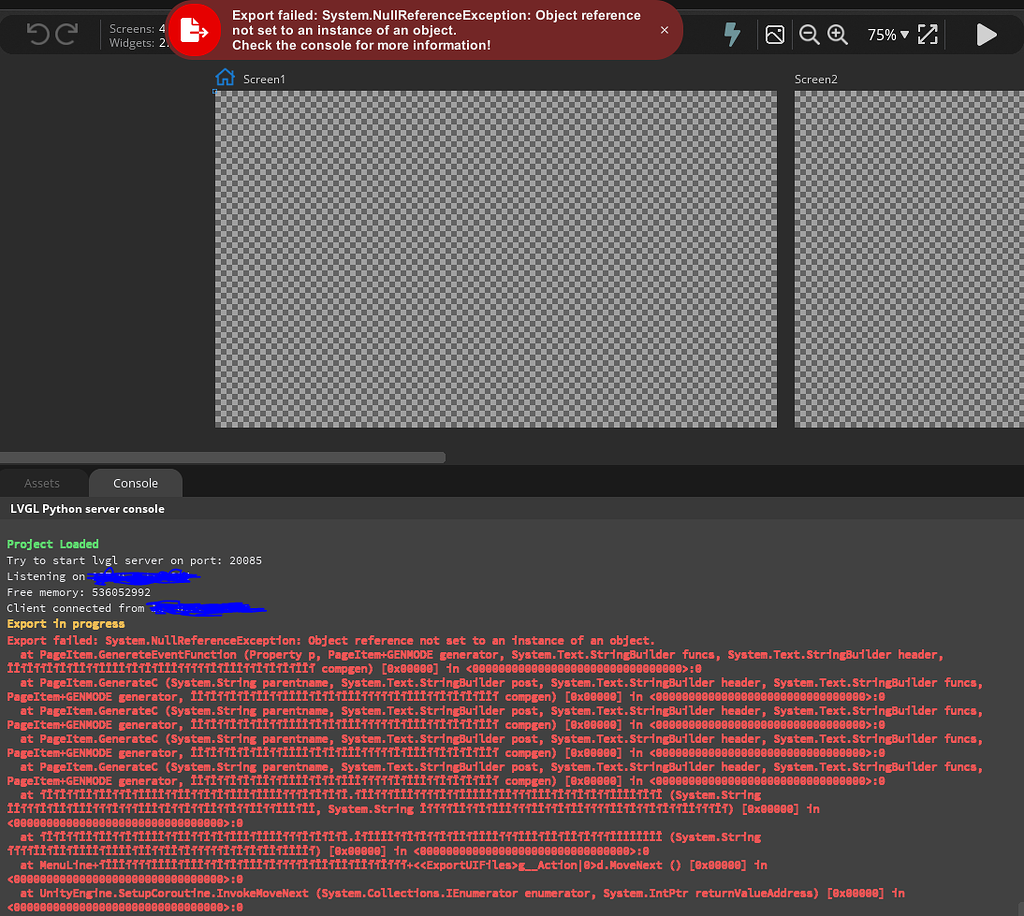 Can't see screens - Bugs - Forum - SquareLine Studio