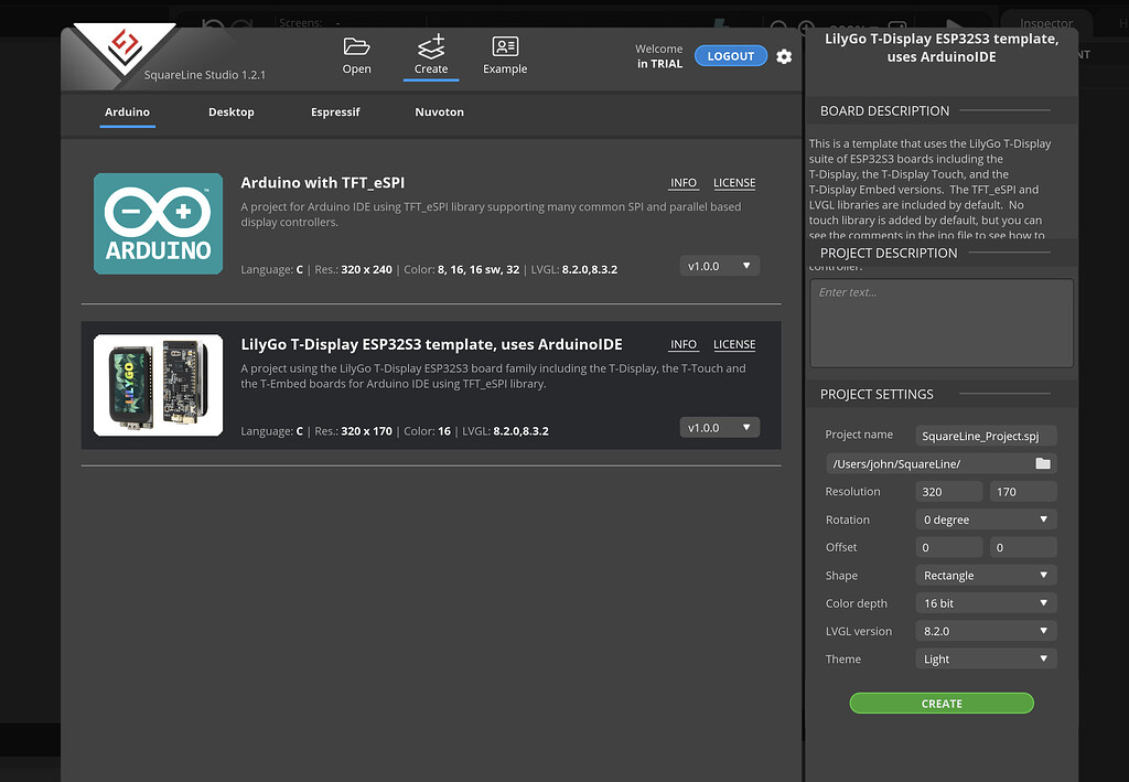 Have managed to build a template for the LilyGo T-Display ESP32S3 board family - My projects ...