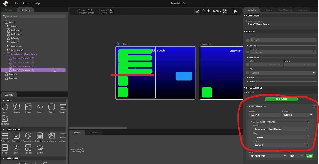 Toggle MENU buttons - How to - Forum - SquareLine Studio