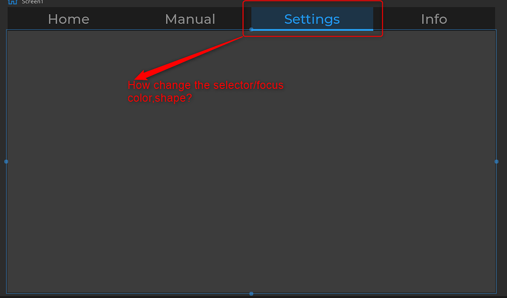 In Tab View. Tabs focus/selector colour,border not able to change in ...